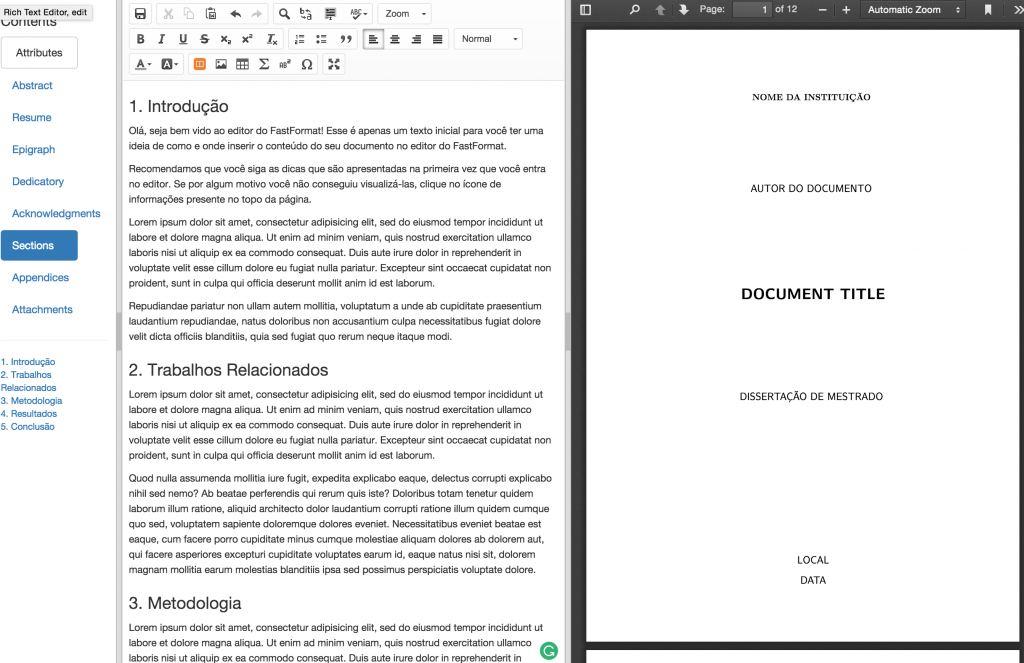 Editor de textos ABNT - Asclépios